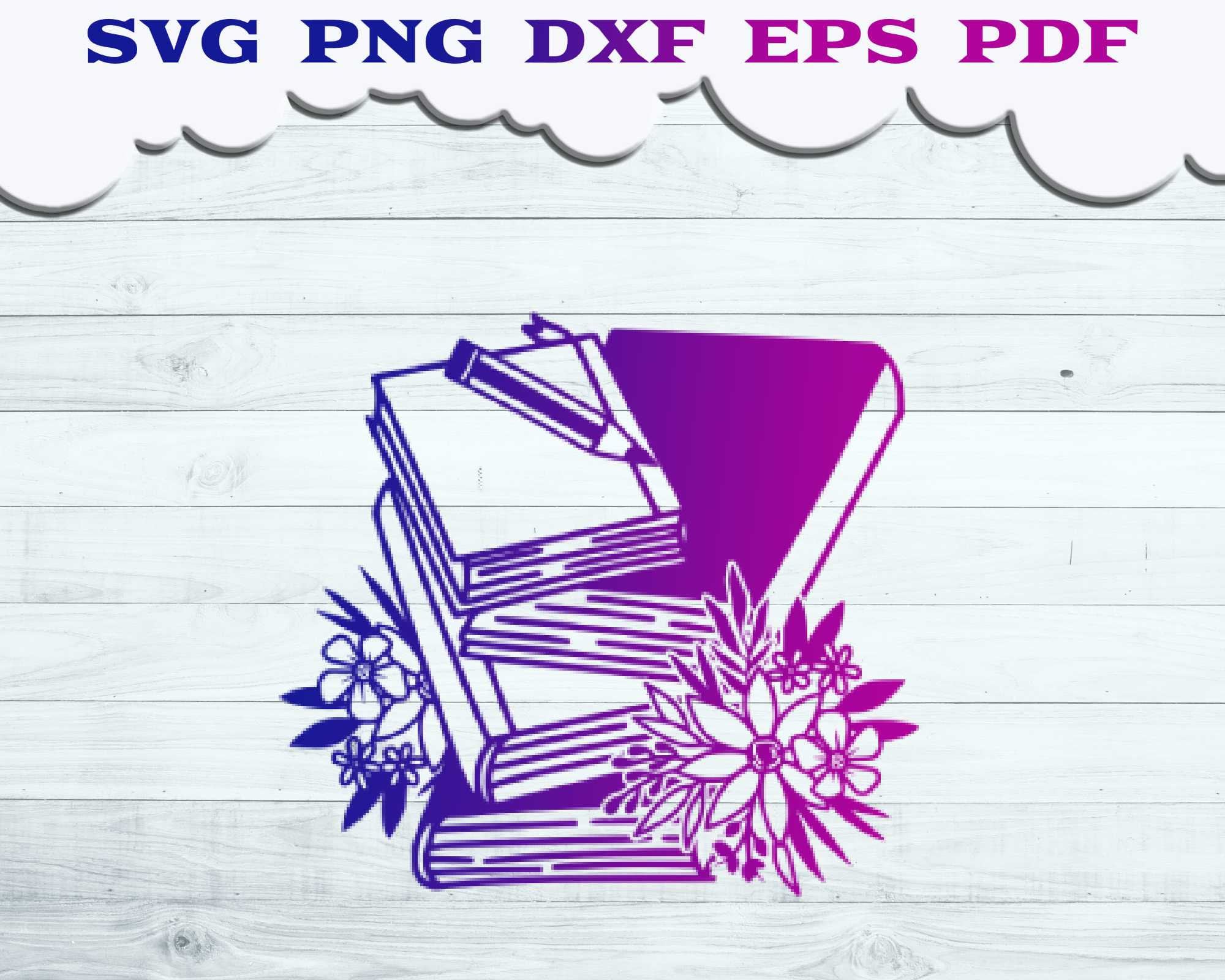 Floral Book SVG Books Svg Books With Flowers Svg Floral - Etsy