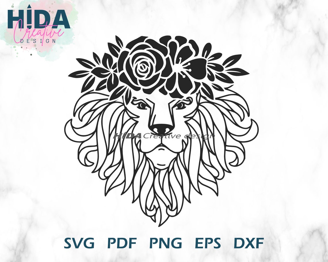 Lion SVG File Floral Lion Svg Lion Head Svg Lion Face Svg - Etsy