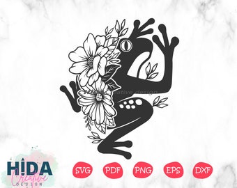 Floral Frog Cut File - Etsy