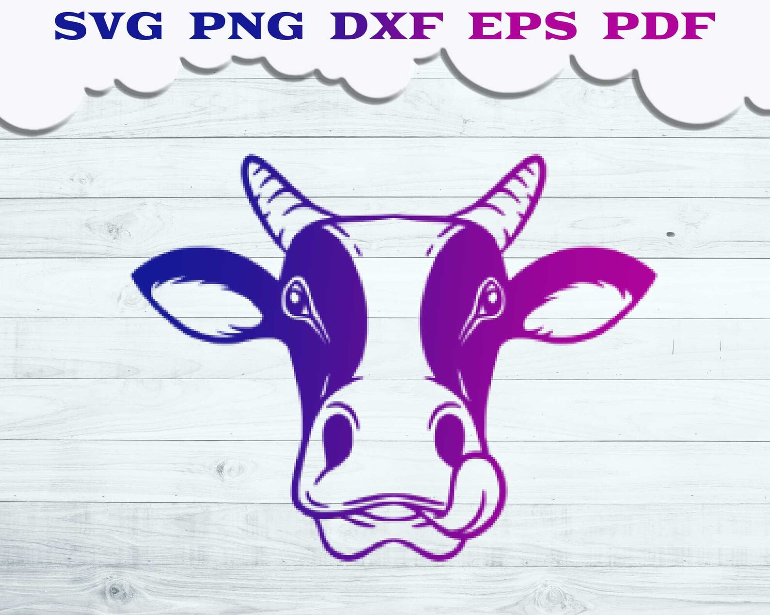 Cow Face SVG Farm Animal Svg Cute Animal Face Svg Cow Head - Etsy