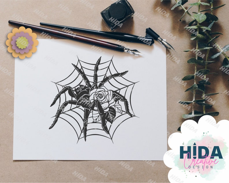 Floral Spider SVG File Spider Svg Spider With Rose Svg - Etsy