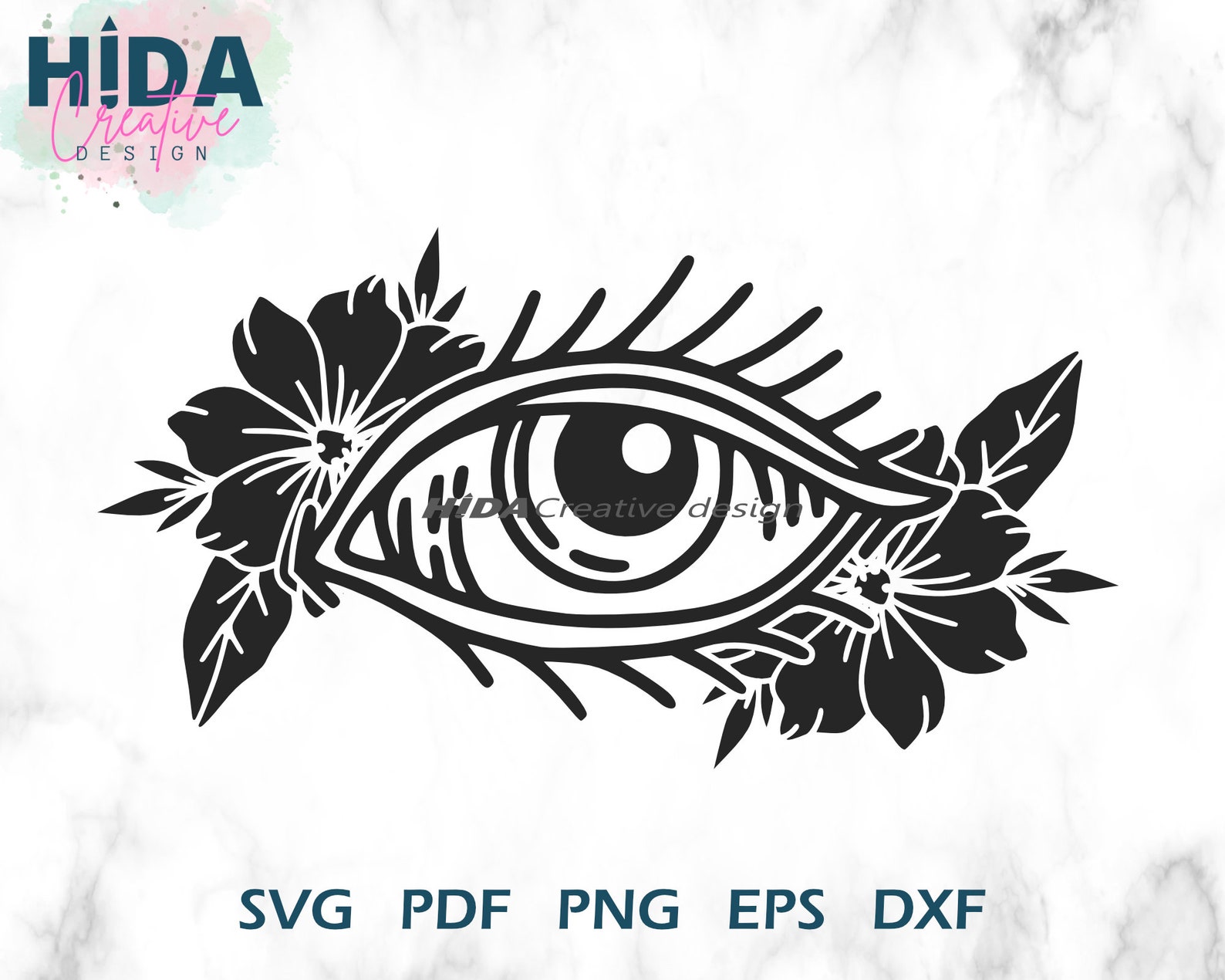 Eye SVG File Floral Eye Svg Human Eye With Flower Svg - Etsy