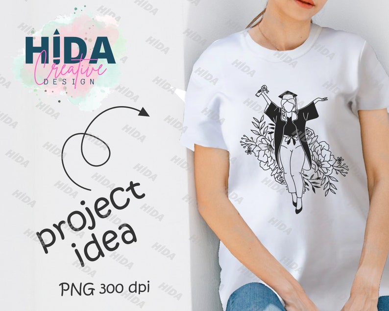 Graduation Girl SVG Graduate Wearing Black Cap and Gown Svg - Etsy