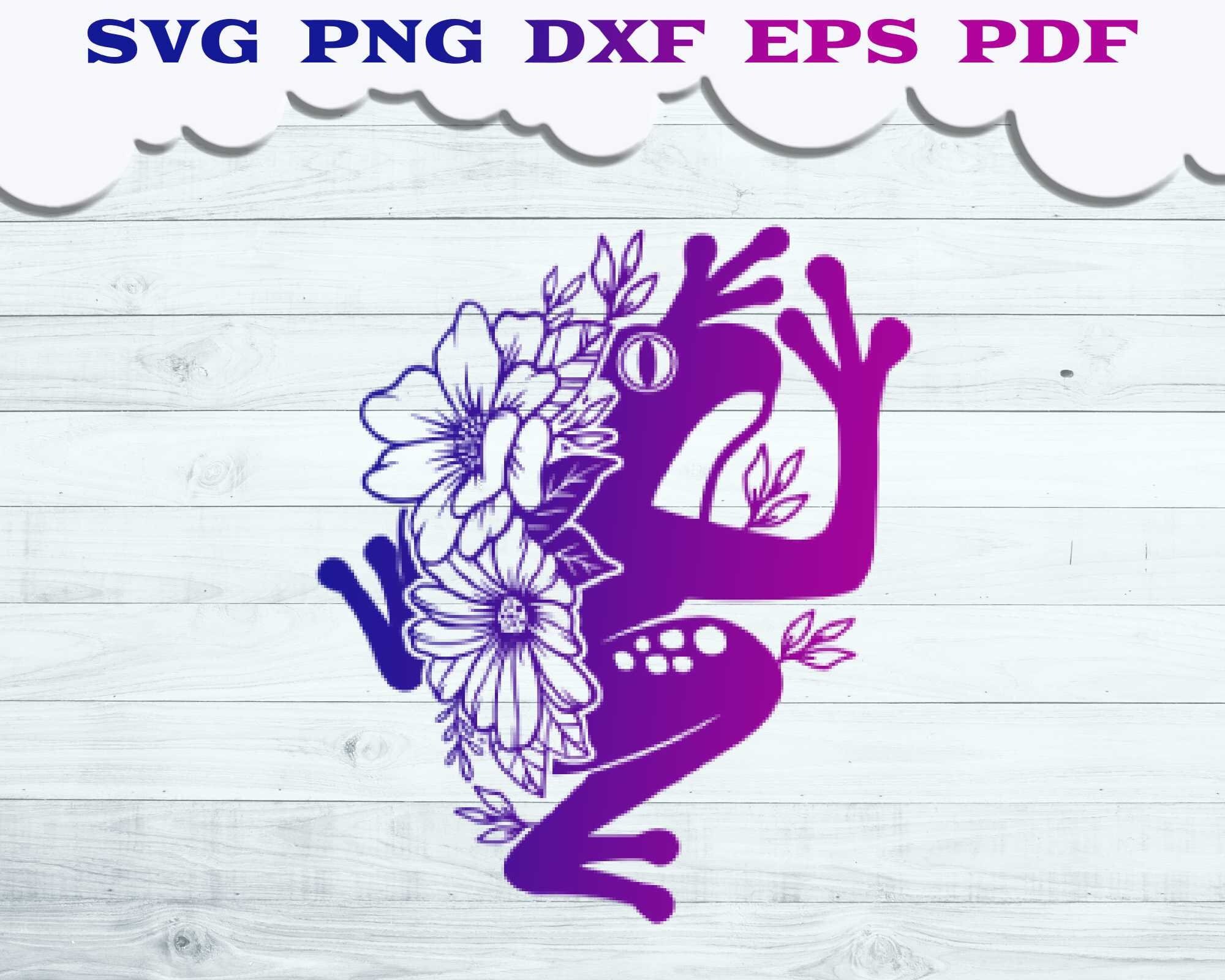 Frog SVG Floral Frog With Flower Svg Flower Frog Silhouette - Etsy