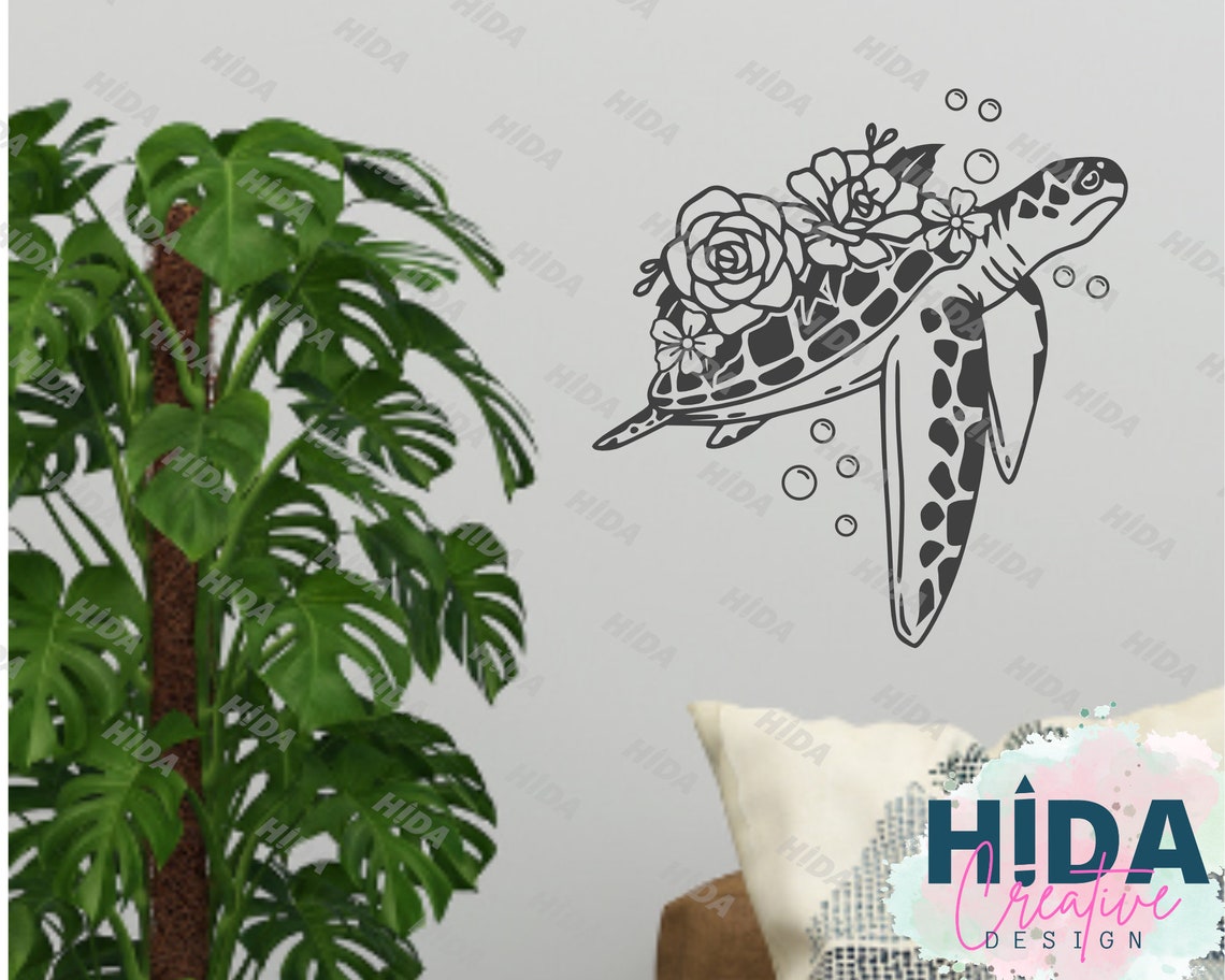 Floral Turtle SVG Turtle Svg Turtle Cut File Turtle With - Etsy
