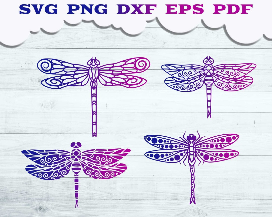 Dragonfly SVG Bundle, Celestial Dragonfly Svg, Zentangle Dragonfly Svg ...