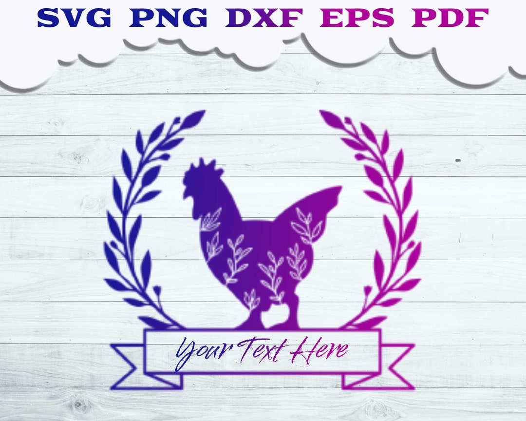 Hen Monogram Frame SVG, Hen Wreath Svg, Farmer Market Sign Svg, Market ...