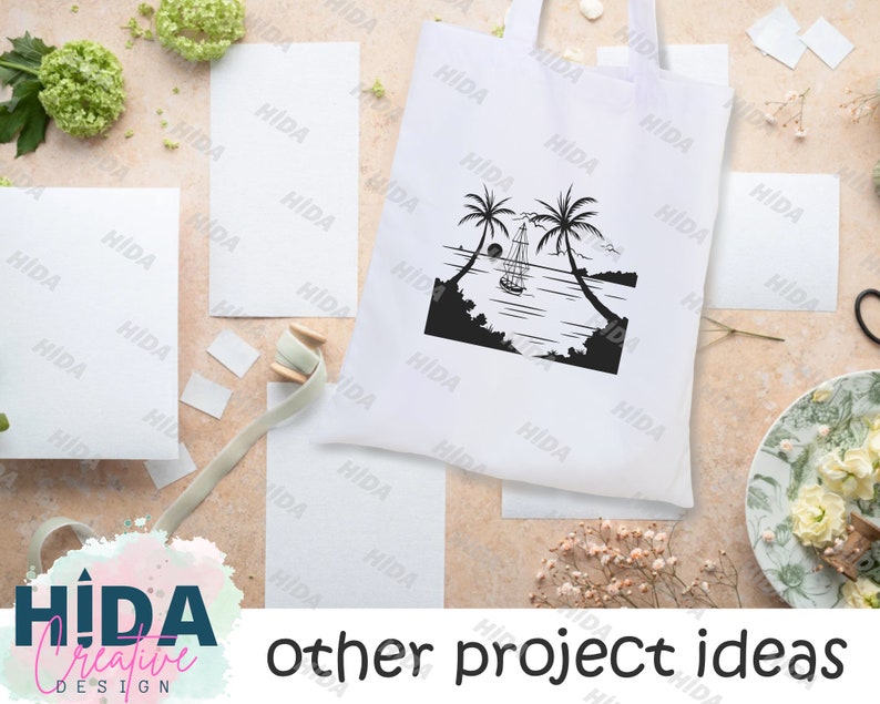 Sea Scene Svg Sailboat on the Sea SVG Sunset Beach Svg - Etsy