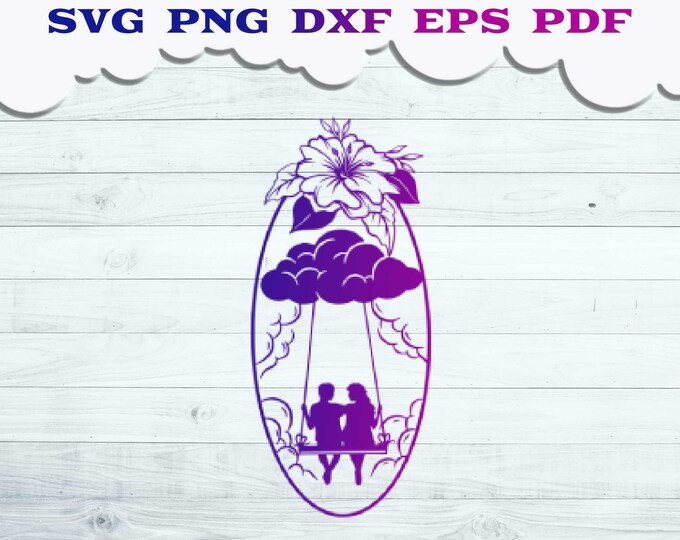 Couple Swing Svg, Tree Swing Svg, Romantic Swing Svg, Couple Svg ...