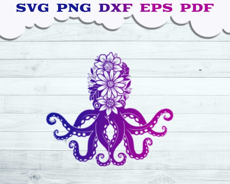 Floral Octopus SVG Octopus Flower Head Svg Flower Octopus - Etsy