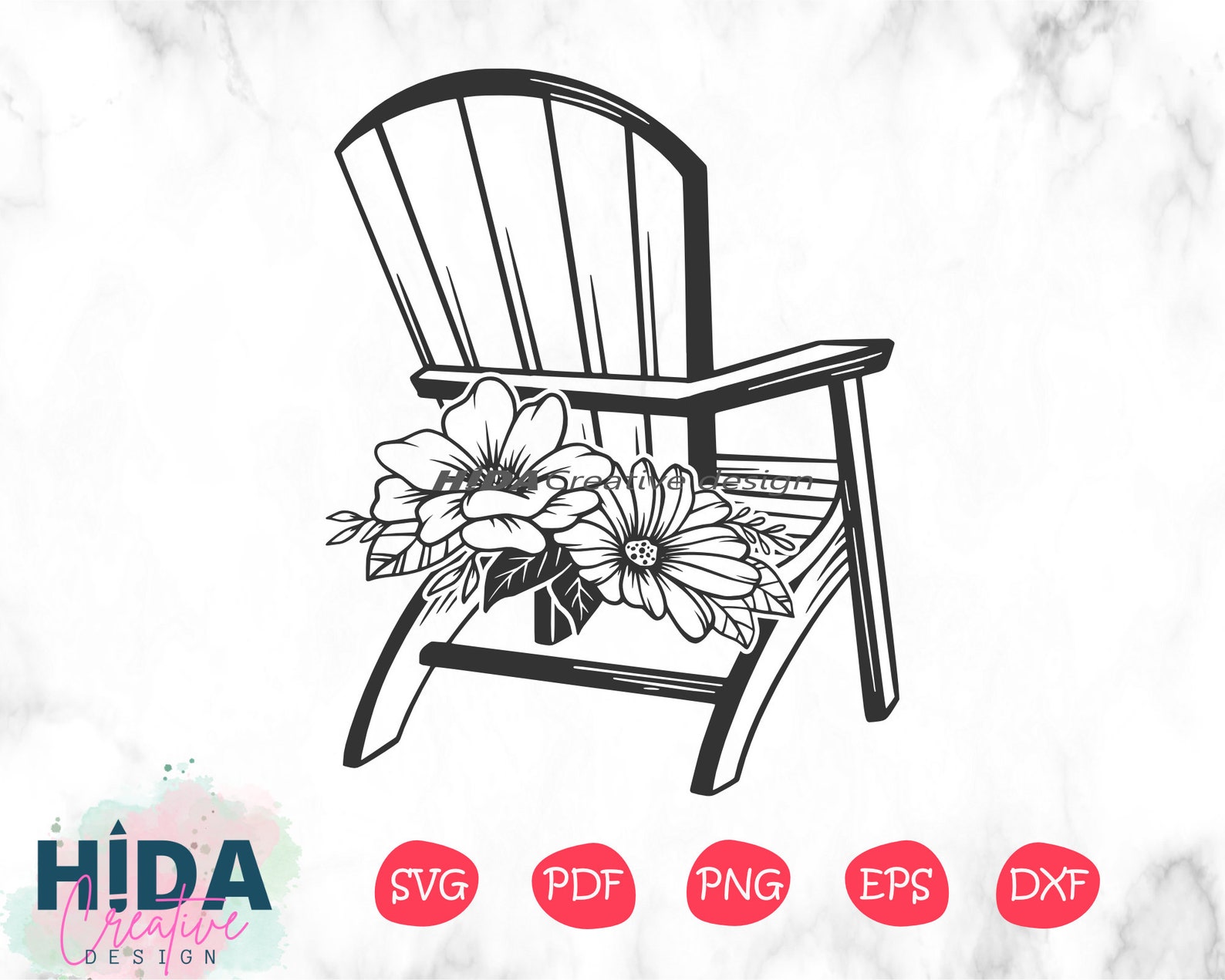 Floral Adirondack Svg Adirondack Svg Beach Chair Svg Lake - Etsy