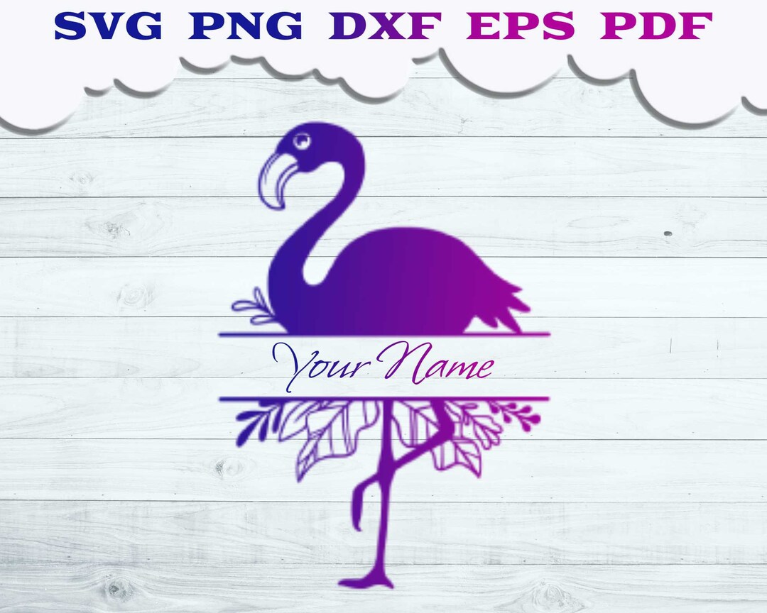 Split Monogram Flamingo SVG, Split Flamingo Svg, Flamingo Cut File ...
