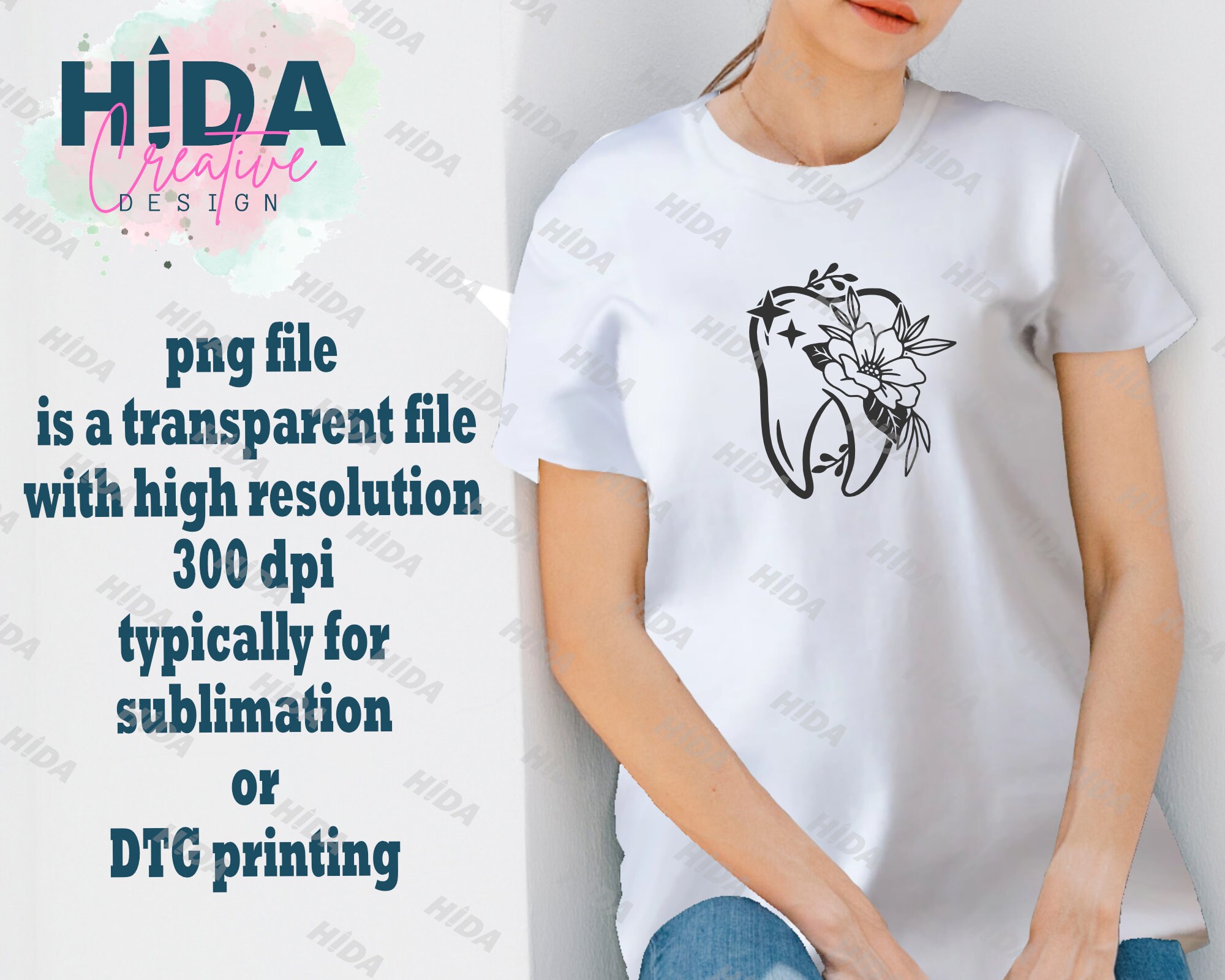 Floral Dentist SVG, Dentist Svg, Tooth With Flower for Dentist Logo ...