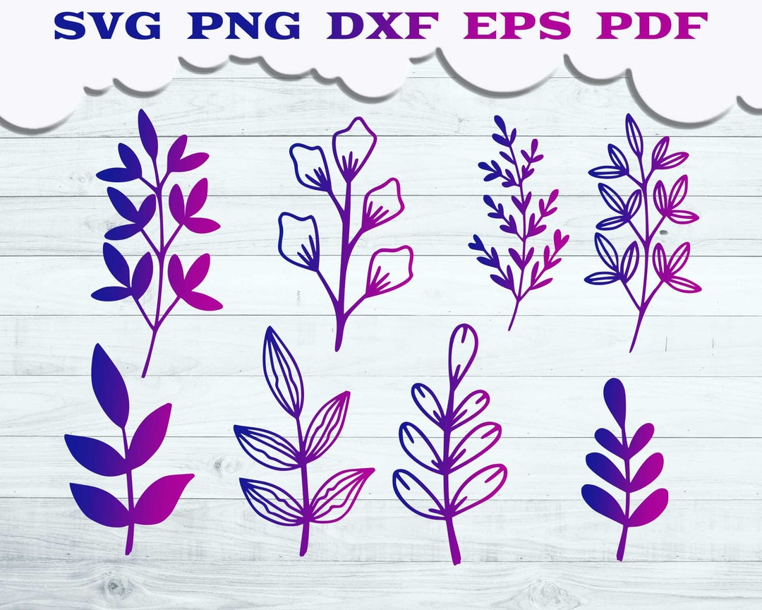 Tropical Leaves SVG Bundle, Simple Leaves Svg, Leaves Cut File, Leaves ...