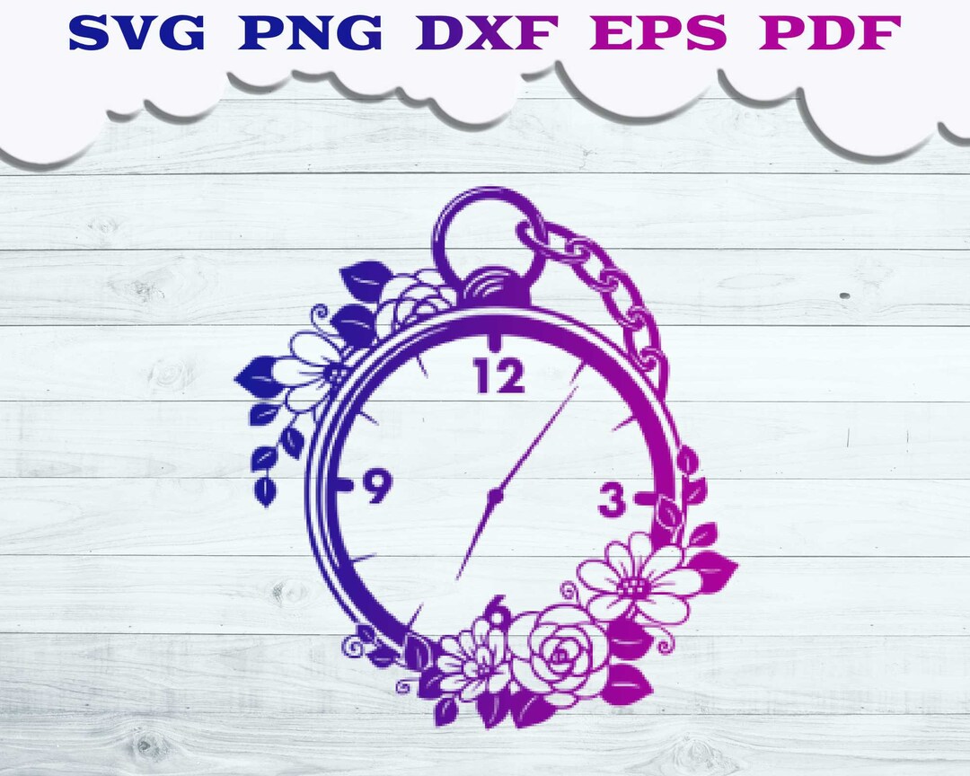 Pocket Watch SVG File, Vintage Pocket Watch Svg, Floral Pocket Watch ...