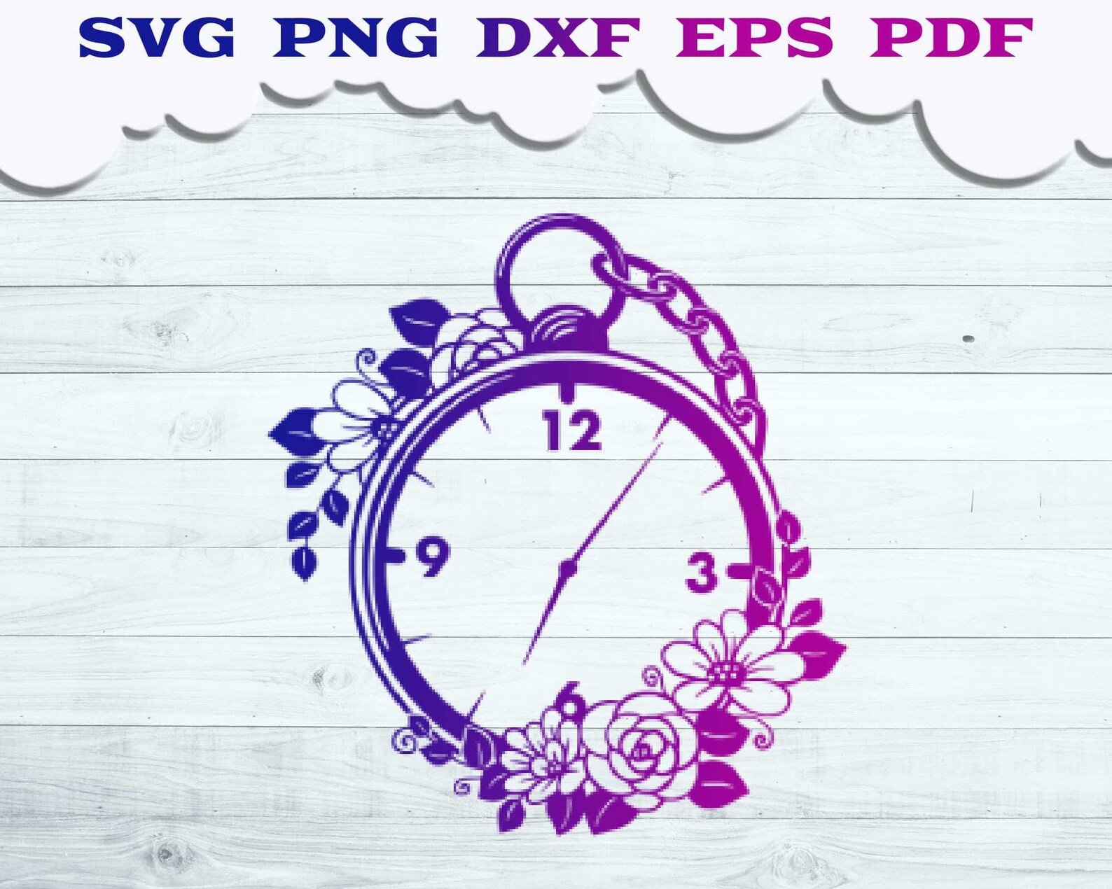 Pocket Watch SVG File Vintage Pocket Watch Svg Floral Pocket - Etsy
