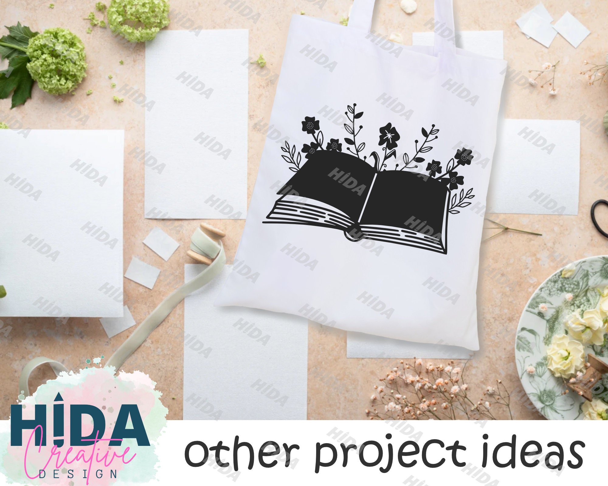 Floral Book SVG Book With Flower Svg Floral Book Cut File - Etsy Australia