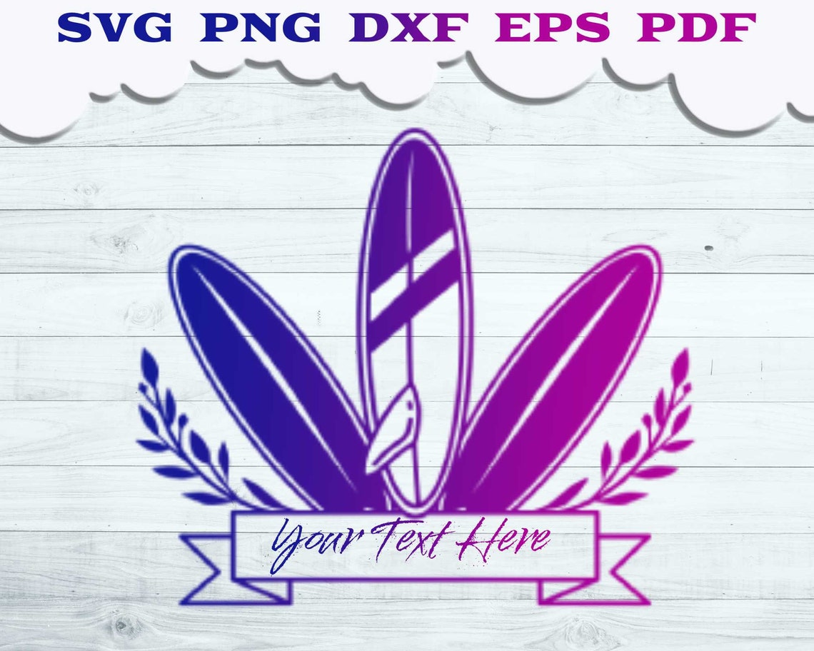 Surfboard Ribbon SVG, Surf Svg, Surfboard Svg, Surfer Svg, Surfboard ...