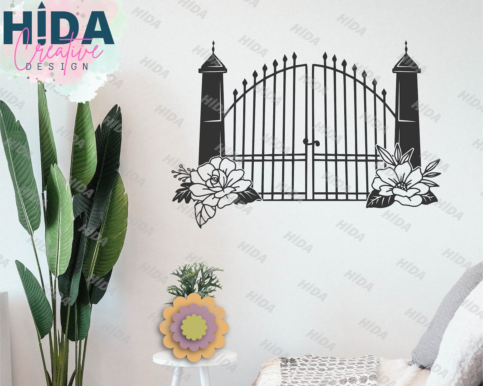 Floral Gate SVG Gate With Flower Svg Vintage Gate Svg Iron - Etsy