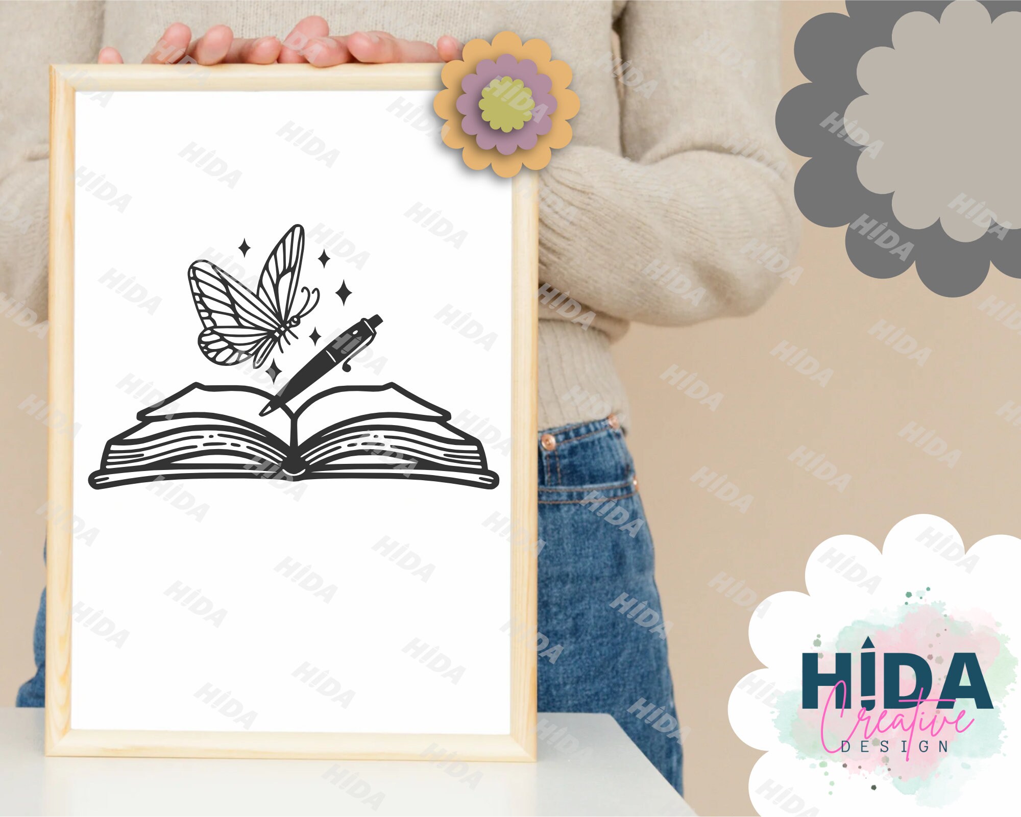 Writing Book SVG Book With Butterfly and Pen Svg Book - Etsy