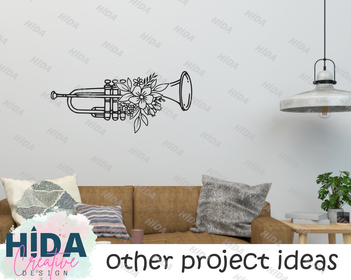 Floral Trumpet SVG Trumpet With Flower Svg Trumpet Svg Cut - Etsy