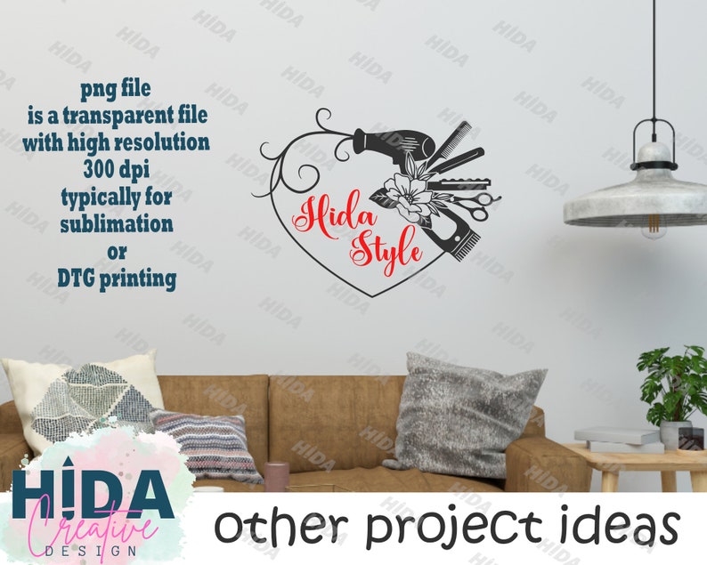 Hair Salon SVG Floral Hair Salon Tool With Heart Svg Hair - Etsy