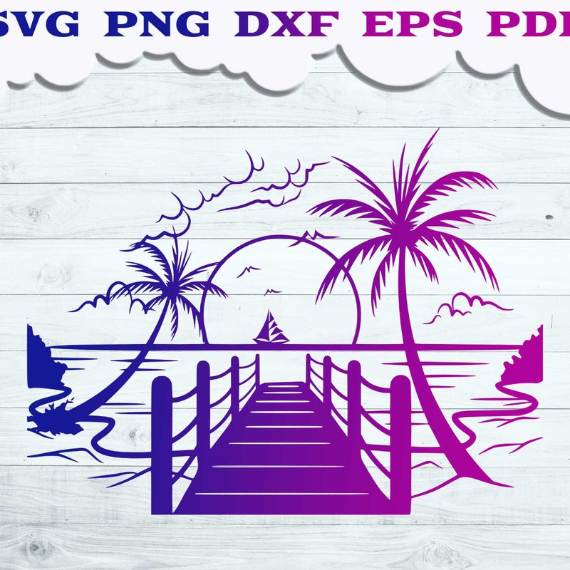 Beach Scene Svg - Etsy
