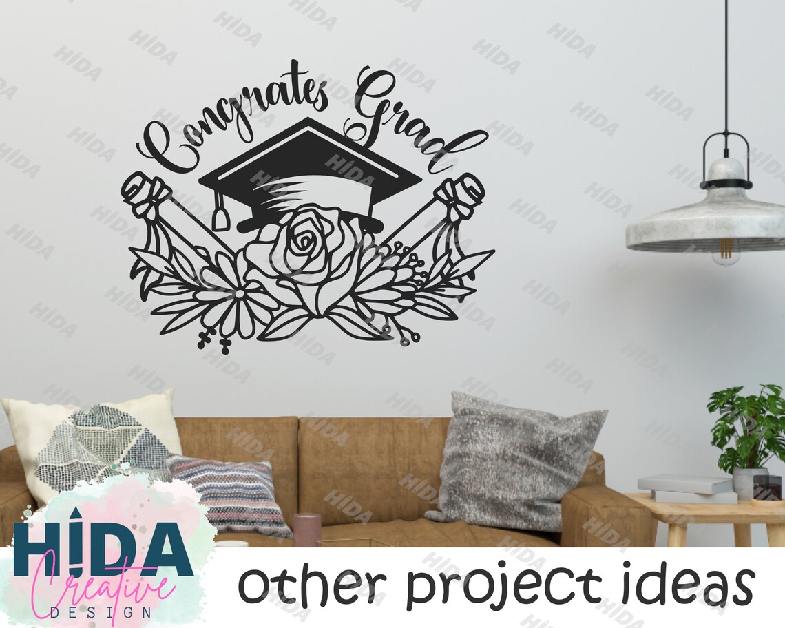 Congrats Grad SVG Graduate Cap Svg Floral Cap Svg - Etsy