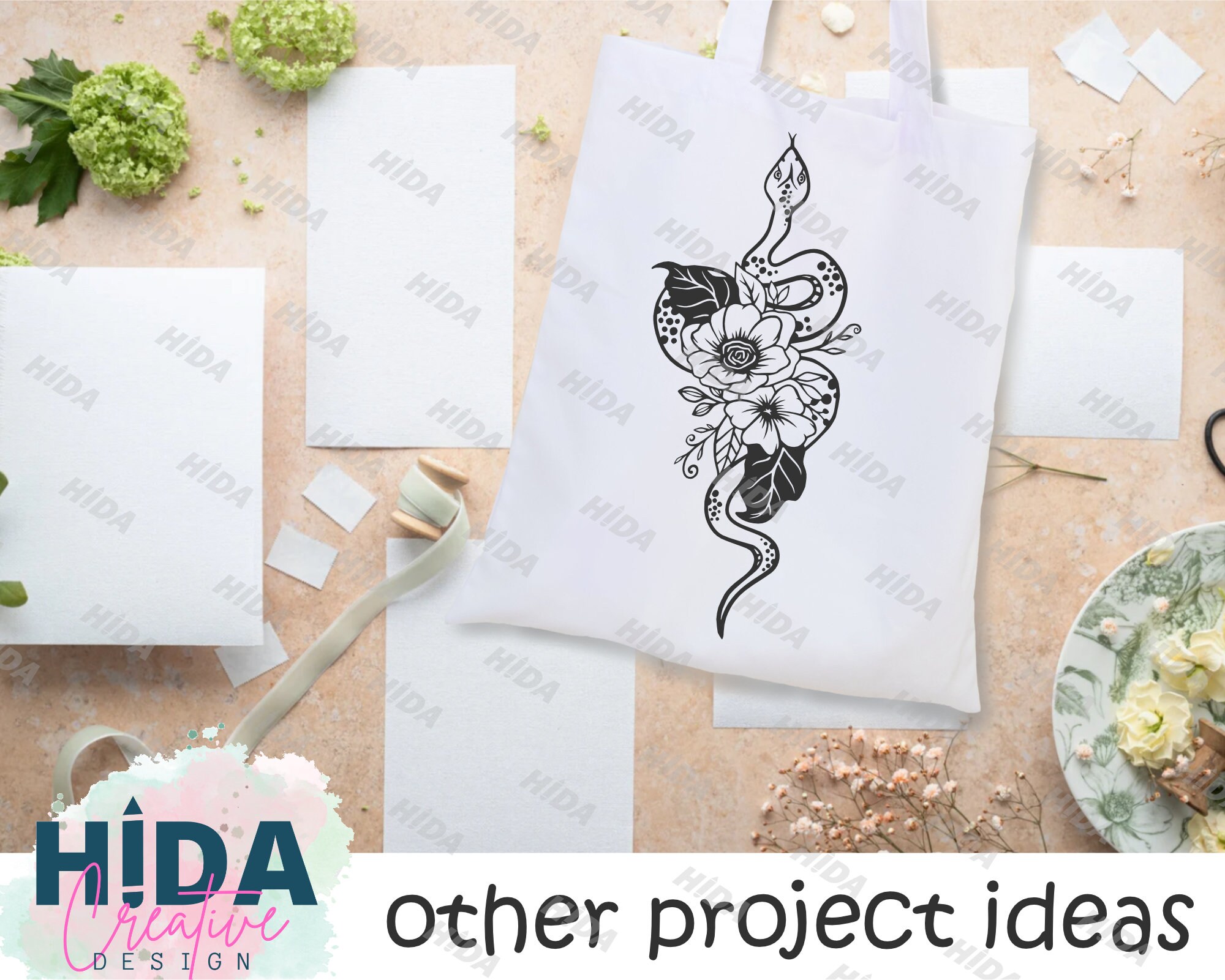 Floral Snake SVG File Snake Cut File Snake With Flower Svg - Etsy UK