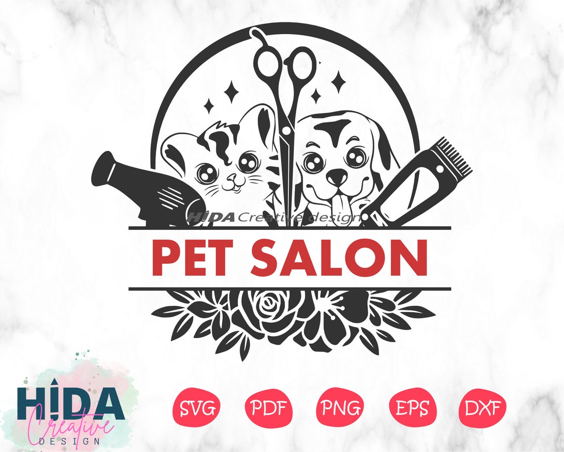 Pet Salon Groomer SVG Pet Grooming Floral Monogram Svg Pet - Etsy