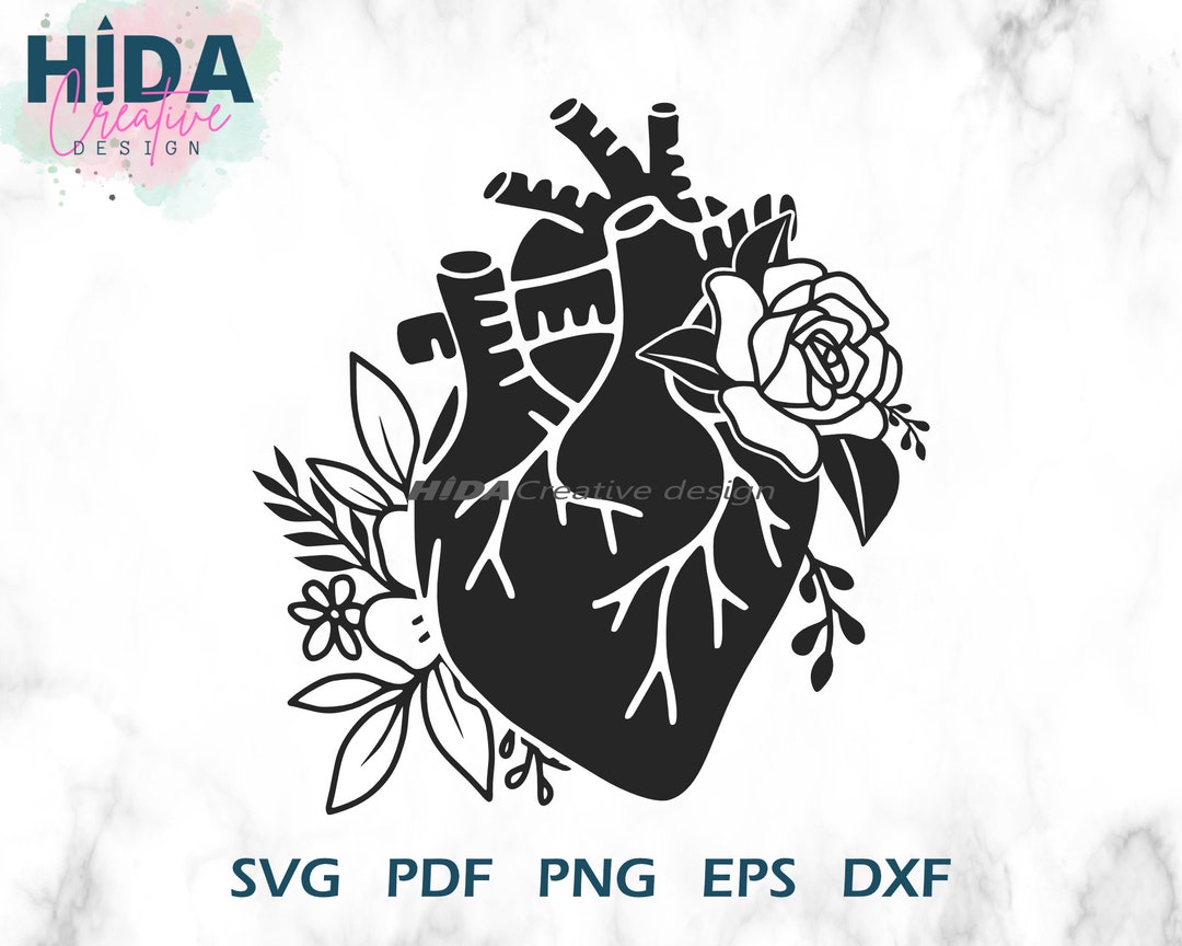 Hearth SVG File Floral Hearth Svg Anatomical Hearth With - Etsy