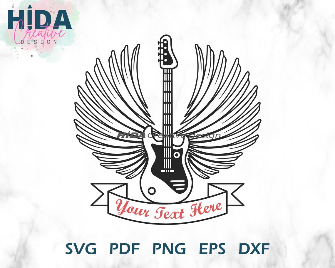 Electric Guitar SVG Electric Guitar and Wings Svg Guitar - Etsy