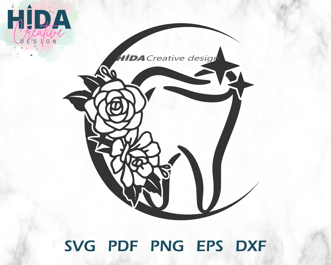 Flower Tooth SVG File Floral Dentist Svg Floral Tooth With - Etsy Canada