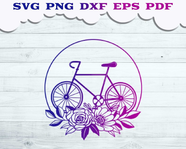 Bicycle Sport SVG File Floral Road Bike Svg Racing Bike Svg - Etsy