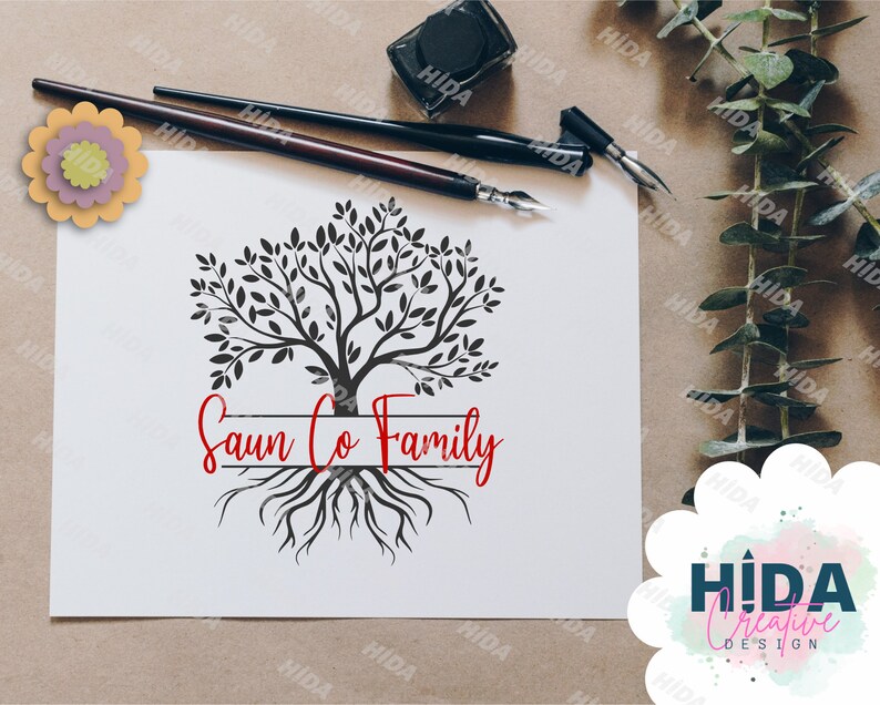 Split Love Tree SVG Tree With Roots Svg Monogram Tree Cut - Etsy