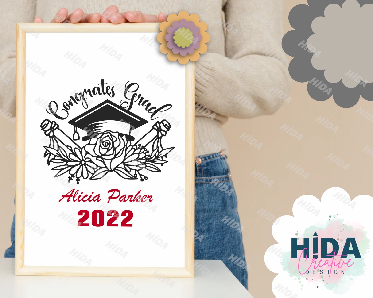 Congrats Grad SVG Graduate Cap Svg Floral Cap Svg - Etsy