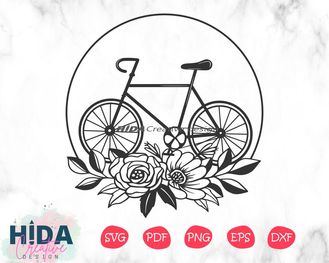 Bicycle Sport SVG File Floral Road Bike Svg Racing Bike Svg - Etsy
