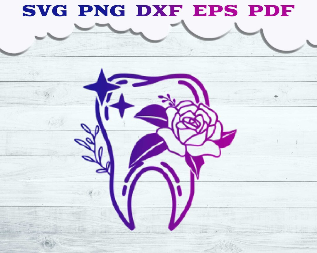 Flower Dentist SVG, Dentist Svg, Tooth With Flower for Dentist Logo ...