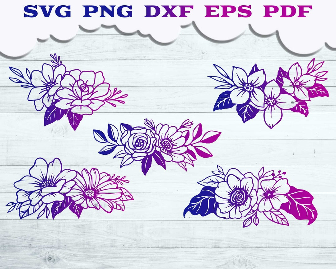 Floral Svg Bundle, Flower Svg File, Floral Cut File, Floral Decoration ...
