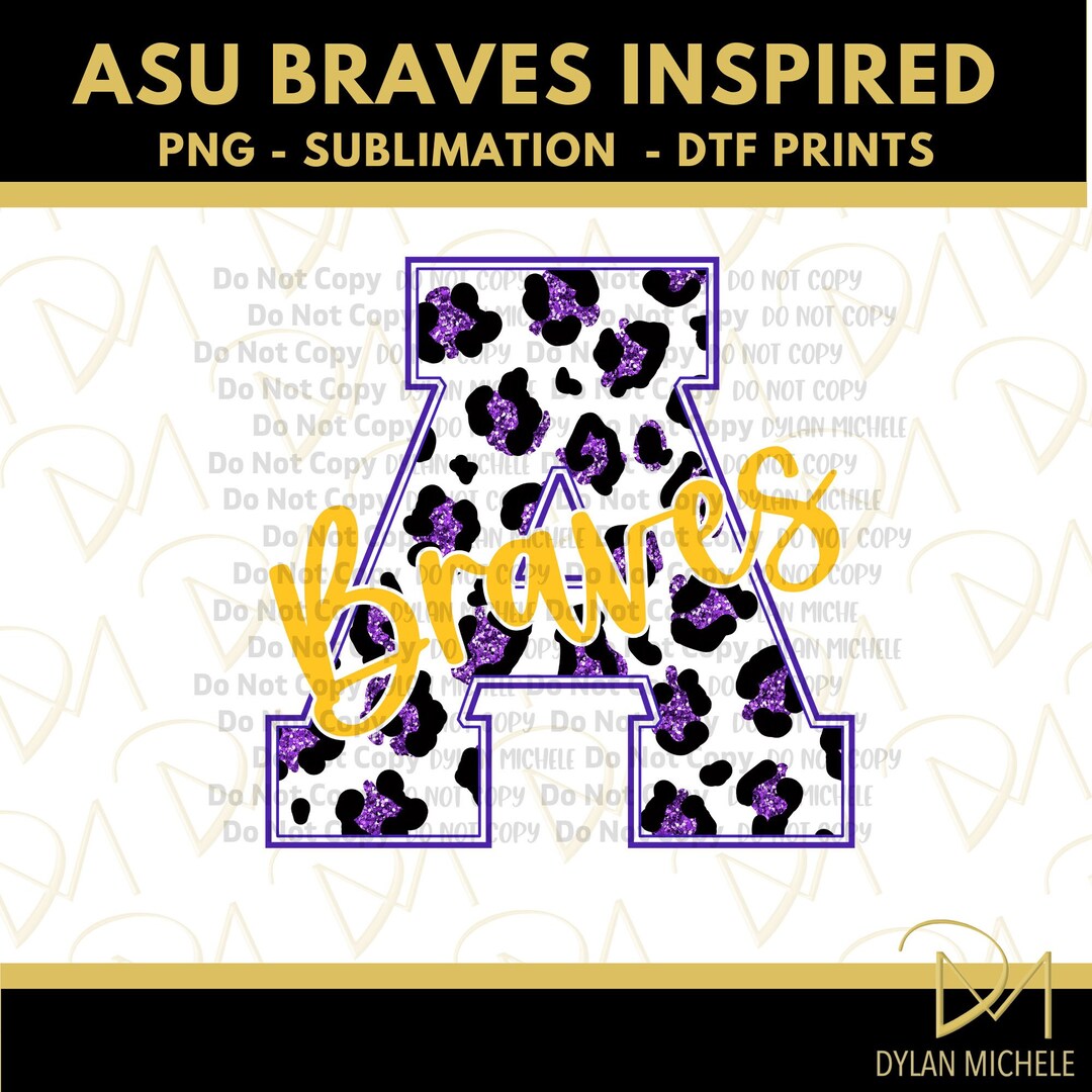 ASU Braves Inspired - Leopard Print - PNG - Sublimation - DTF ...
