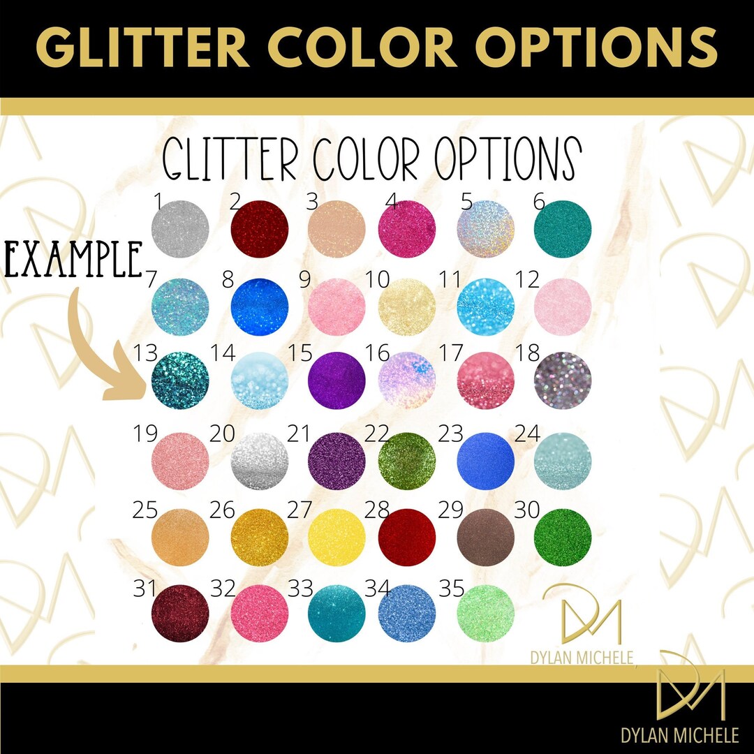 Glitter Color Options Template - Canva Template - Etsy