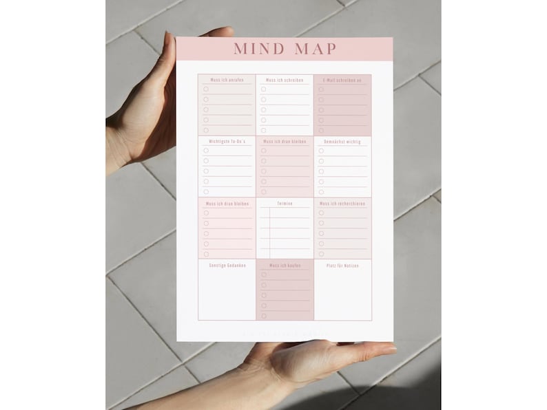 Brain Dump Mind Map PDF for Printing | ADHD Planner Template A4 ...
