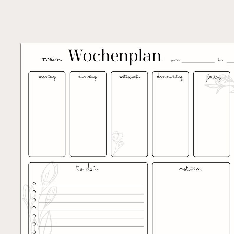 Monthly Planner | Weekly Planner | Daily Planner | DIN A3 and A4 | Home ...