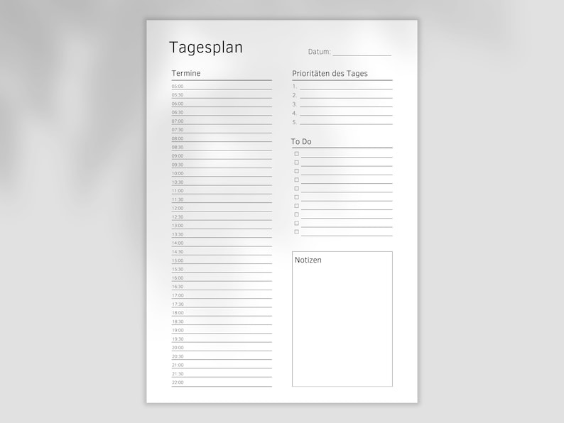 Tagesplaner Wochenplaner Monatsplaner als digital Download zum ...