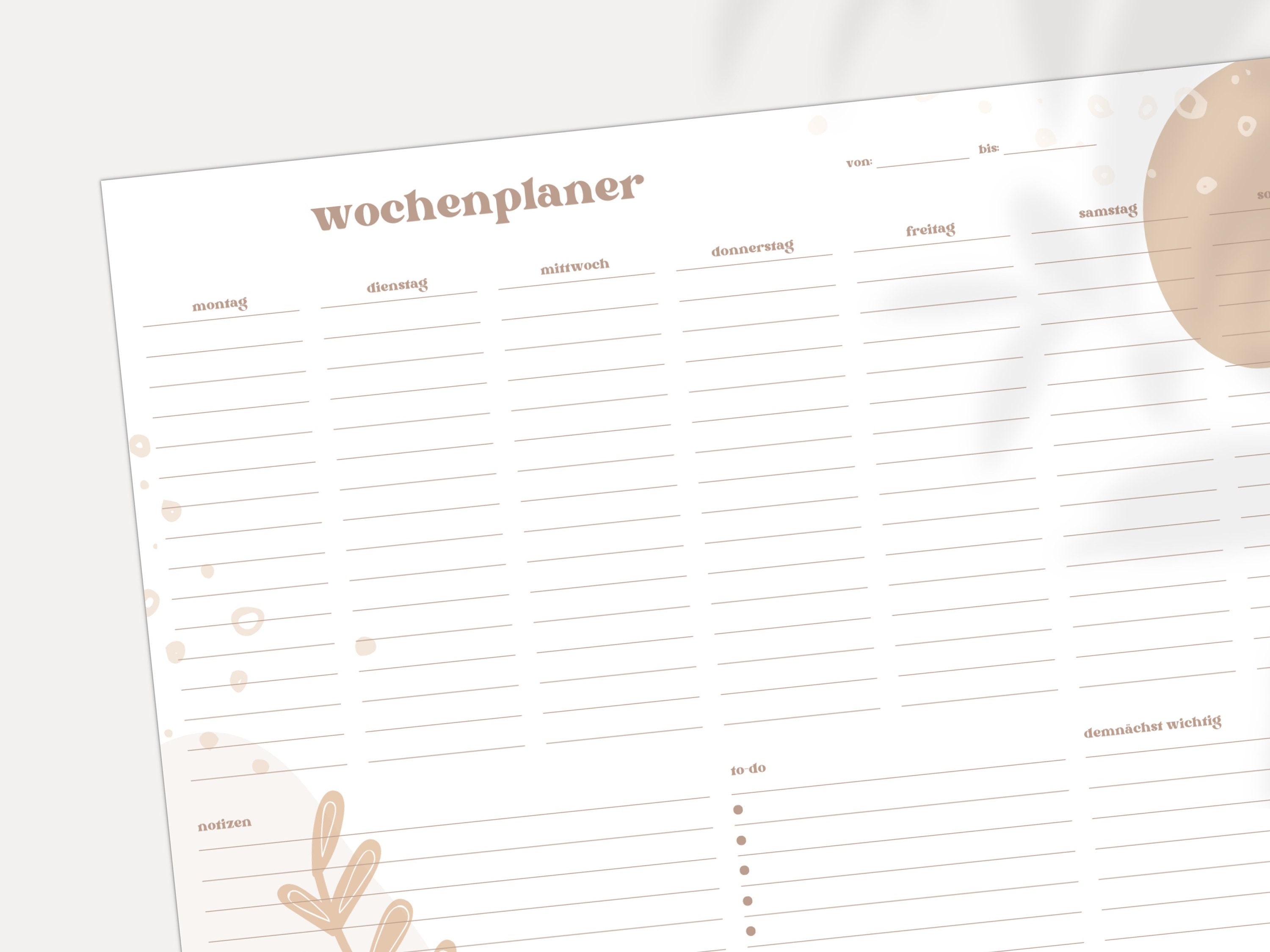 Weekly Planner DIN A3 and A4 | To-do List for Family in German 2023 ...