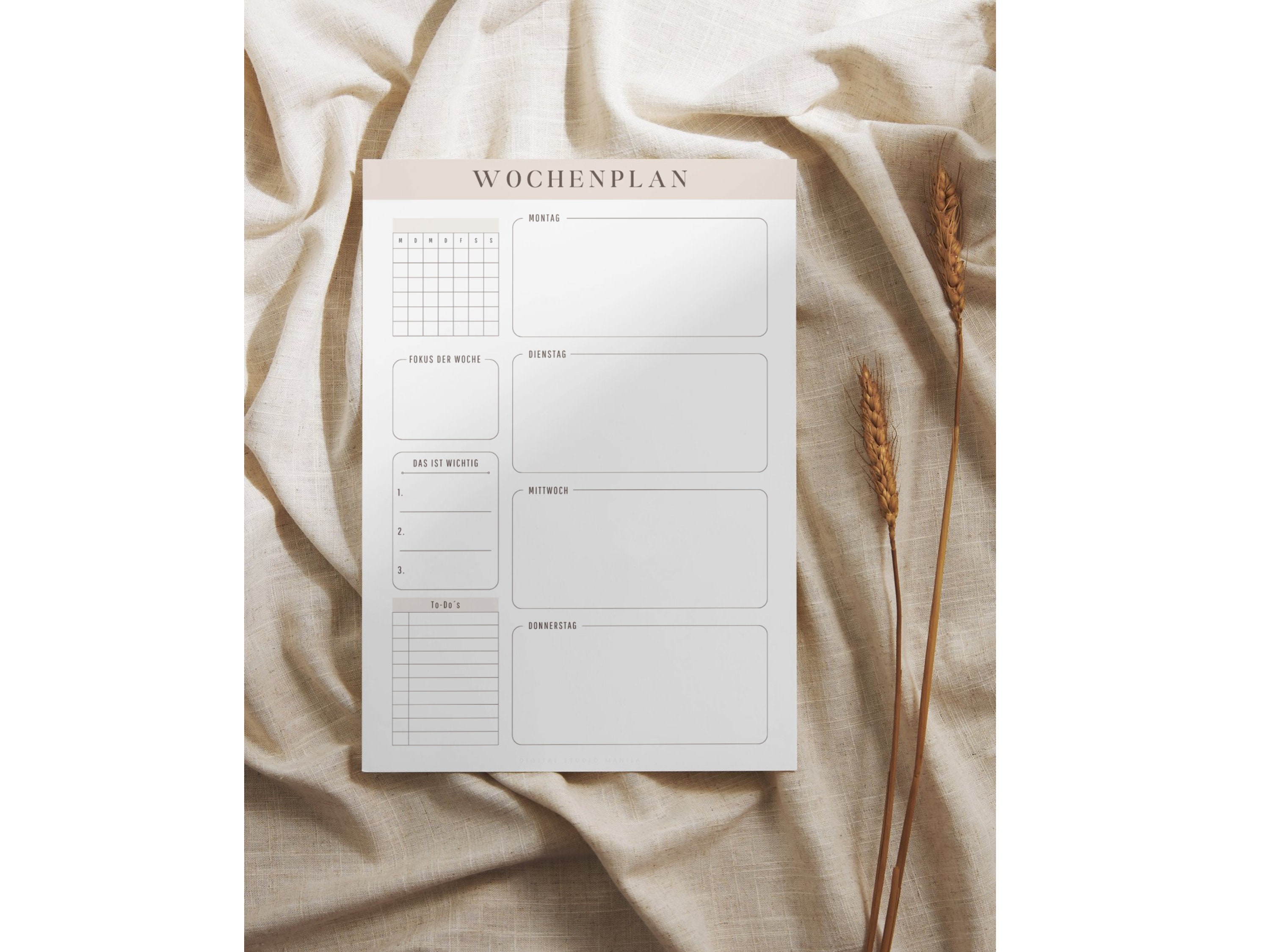 Undated Weekly Planner | Weekly Overview to Print as Planner Insert for ...