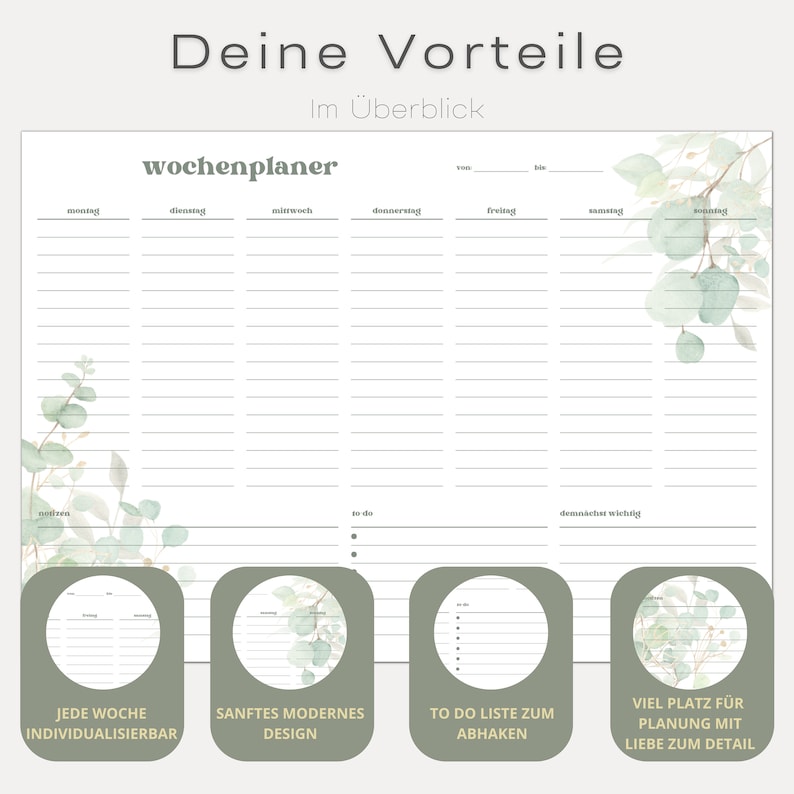 Wochenplaner DIN A3 und A4 To-Do Liste für Familie auf - Etsy.de