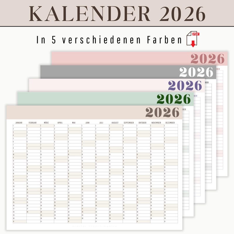 A1 Family Annual Calendar - Etsy