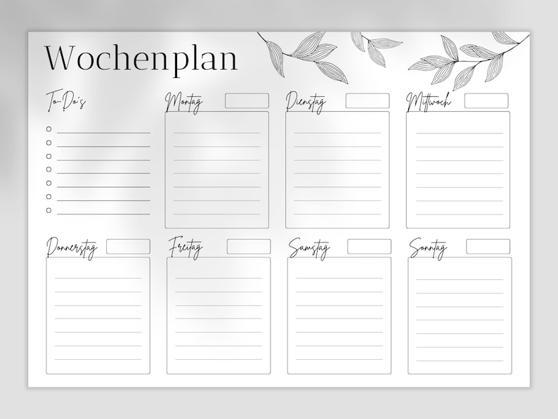 Weekly Planner as Digital DOWNLOAD for Printing (PDF) | Weekly Plan ...