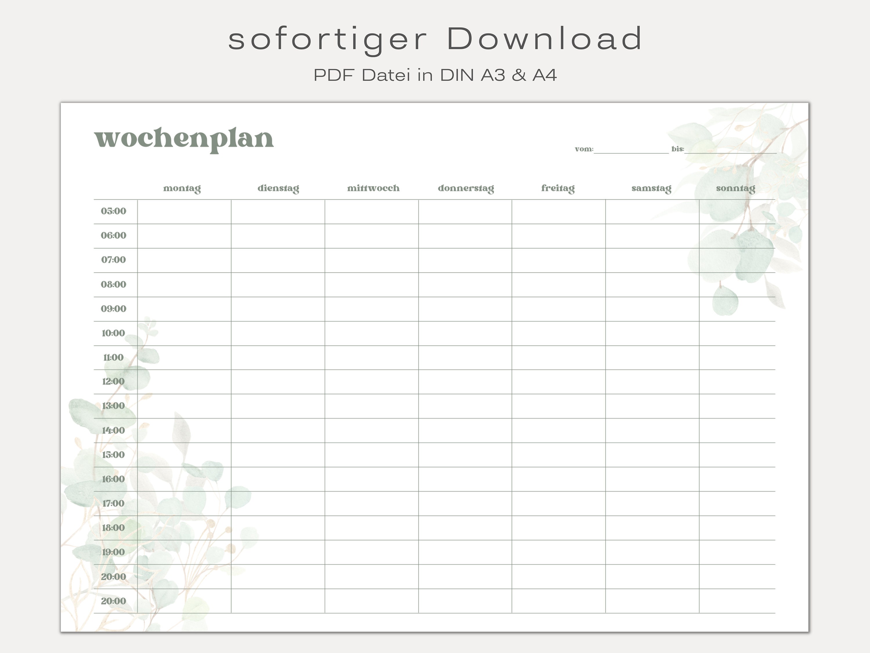 Wochenplaner zum Ausdrucken PDF DIN A3 und A4 | Prioritäten To-Do Liste ...